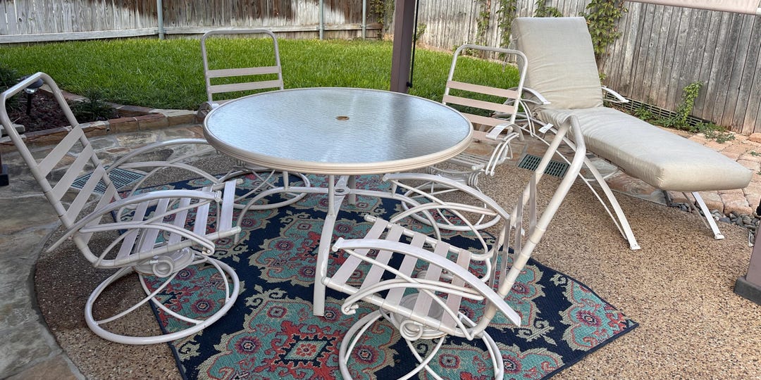 Homecrest MCM Pearl Creek Patio Furniture, Set Table, Chairs and Lounge ...