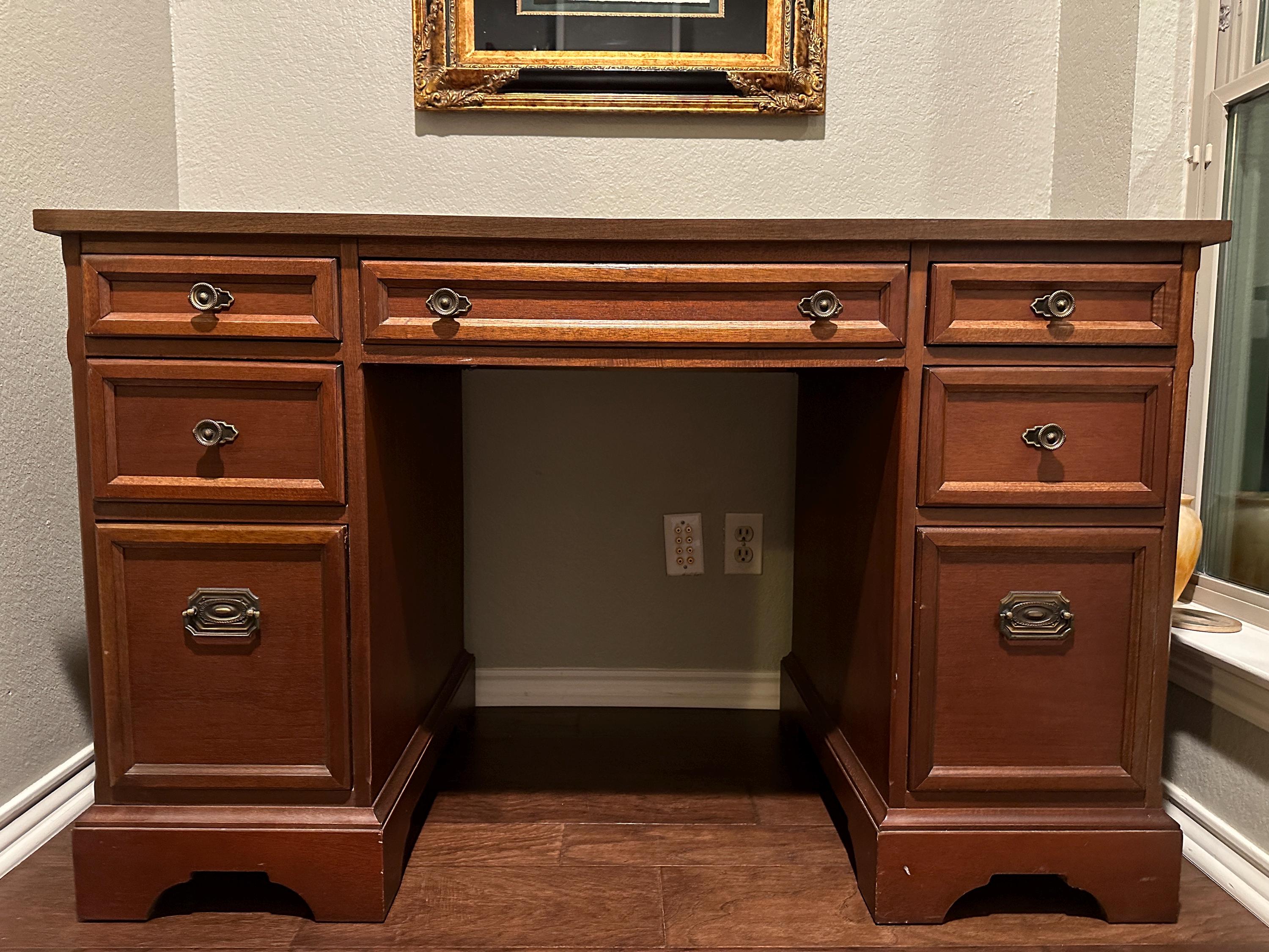 Vintage Seven Drawer Desk Mid-century Home Office Furniture - Etsy