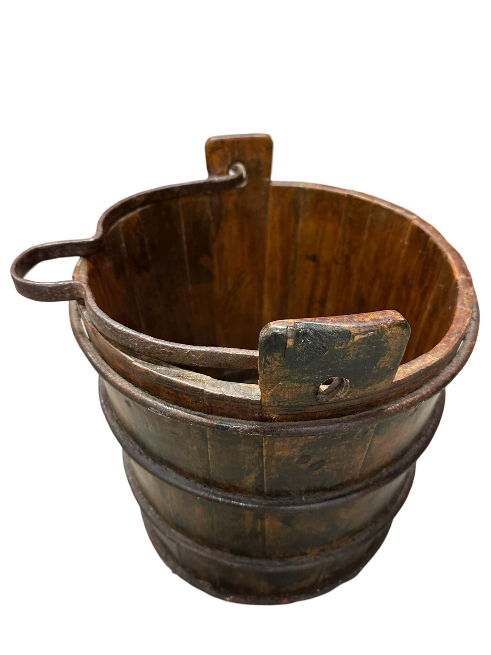 Antique Chinese Mongolian Rural Bucket in Wood and Iron Asian ...