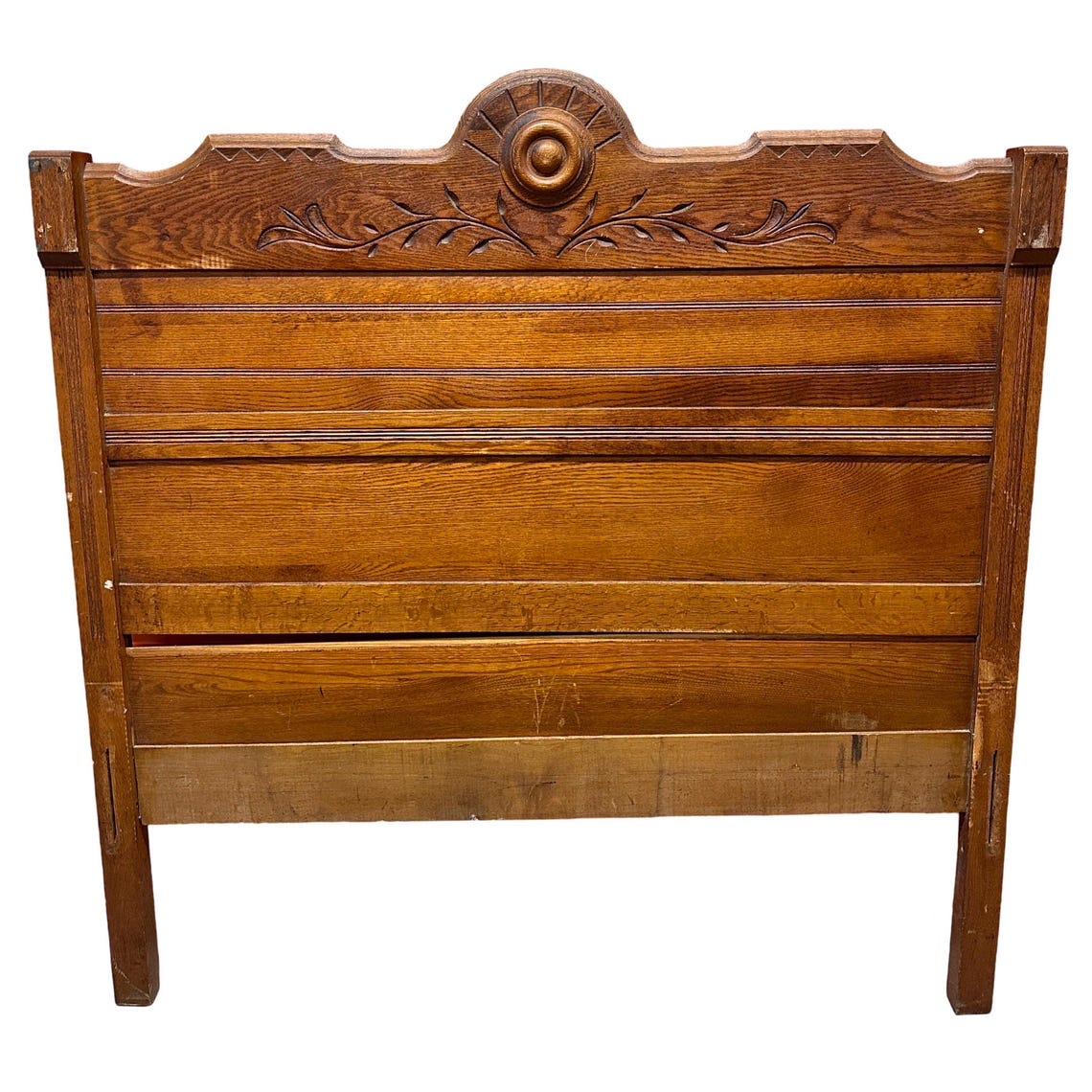 Antique Oak Bed Headboard, Ca 1900. This Solid Oak Piece Features ...