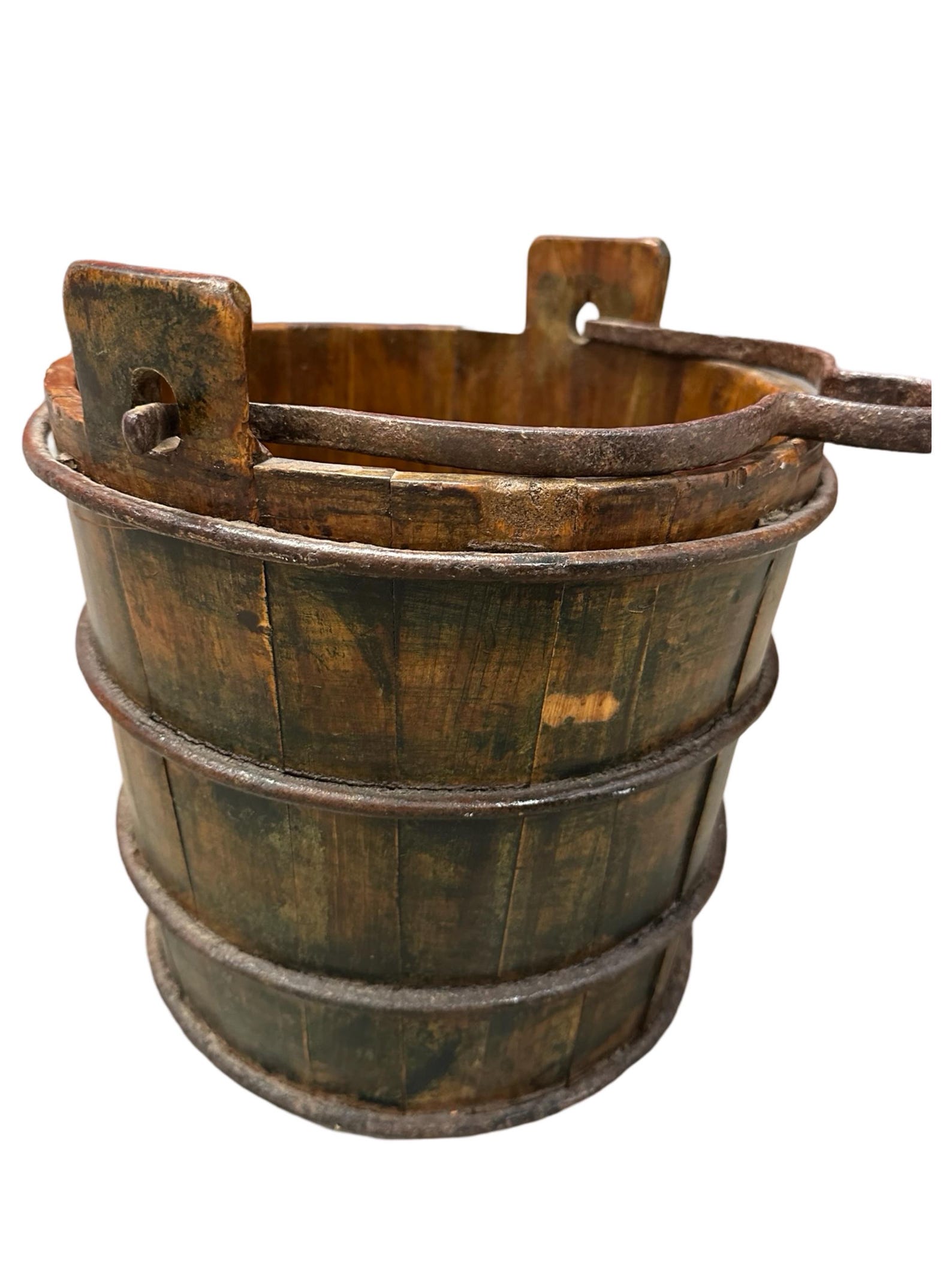 Antique Chinese Mongolian Rural Bucket in Wood and Iron Asian ...