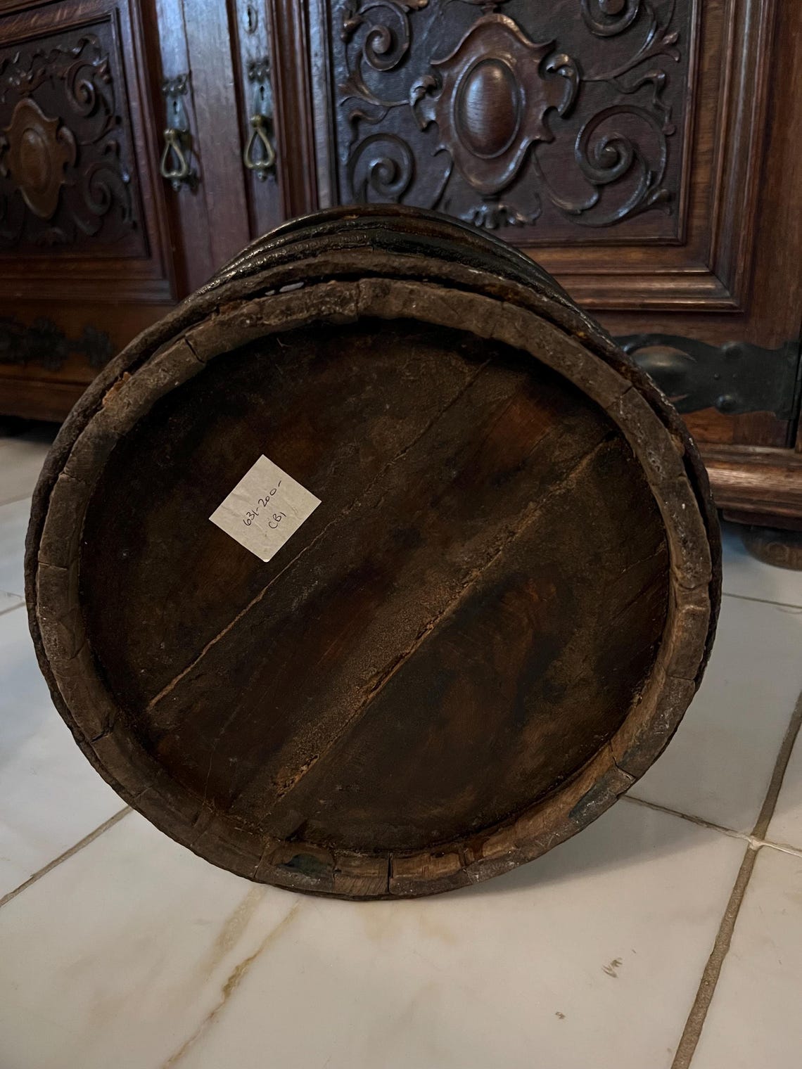 Antique Chinese Mongolian Rural Bucket in Wood and Iron Asian ...