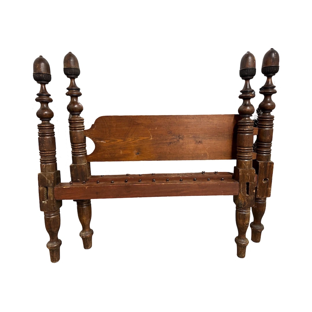 18TH C Antique Federal Period Primitive Acorn Carved Maple Rope Bed - Etsy