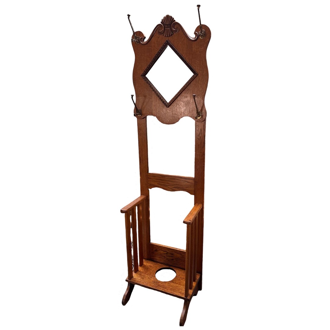 Vintage Arts and Crafts Mission Hall Tree Oak Hall Stand - Etsy