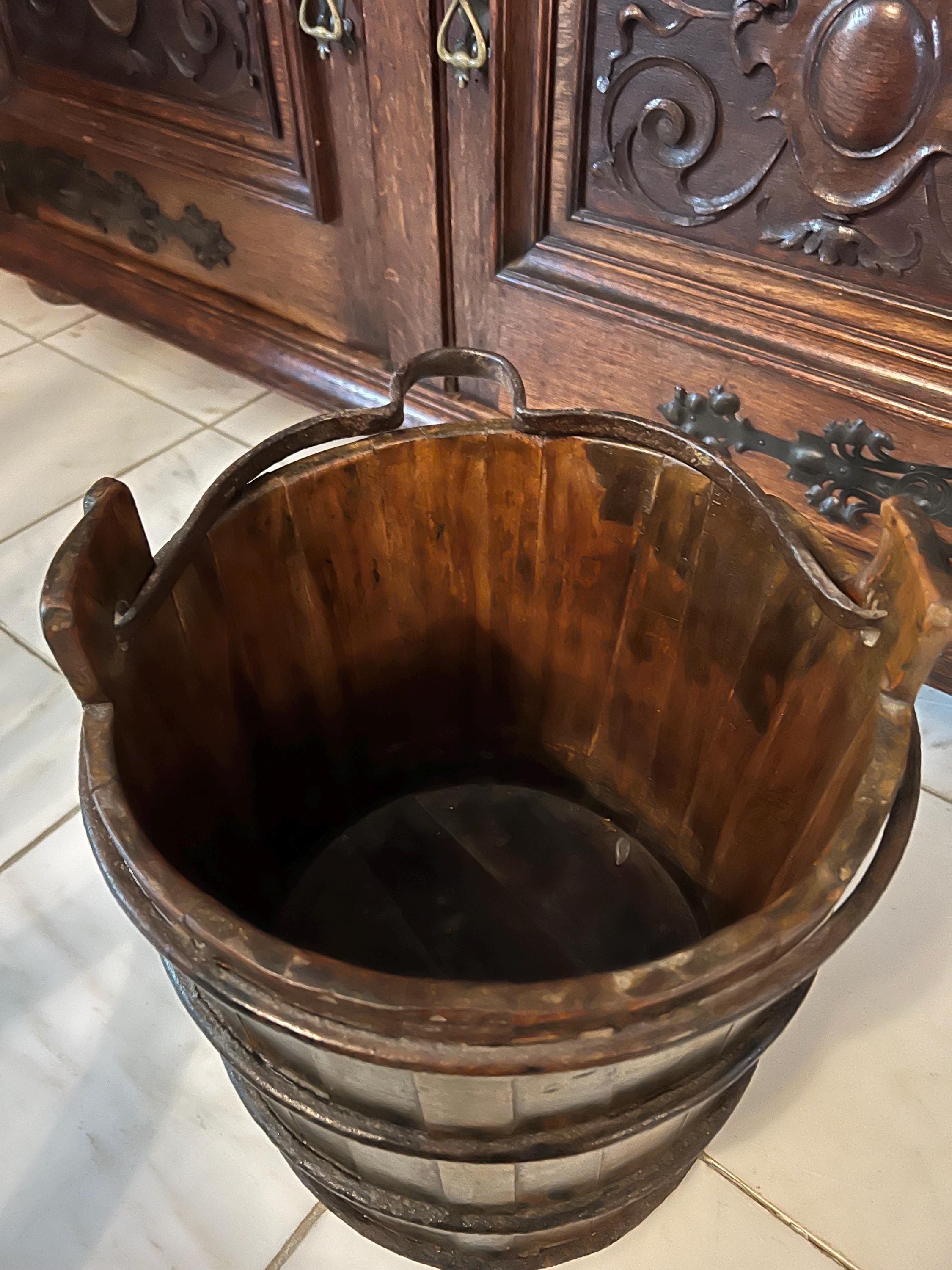 Antique Chinese Mongolian Rural Bucket in Wood and Iron Asian ...