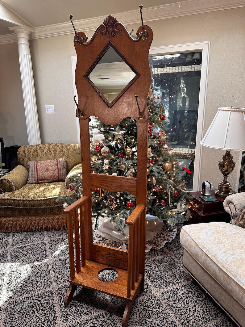 Vintage Arts and Crafts Mission Hall Tree Oak Hall Stand - Etsy