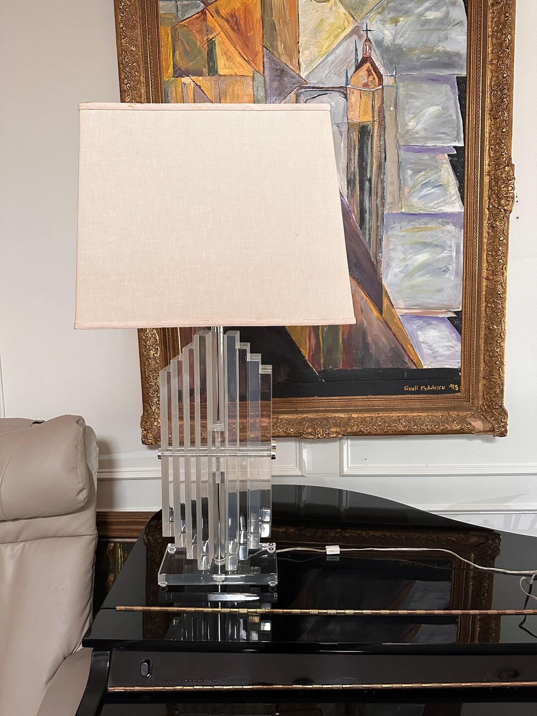 Stunning Postmodern Lucite Block Lamp Les Prismatque Style Art Deco - Etsy