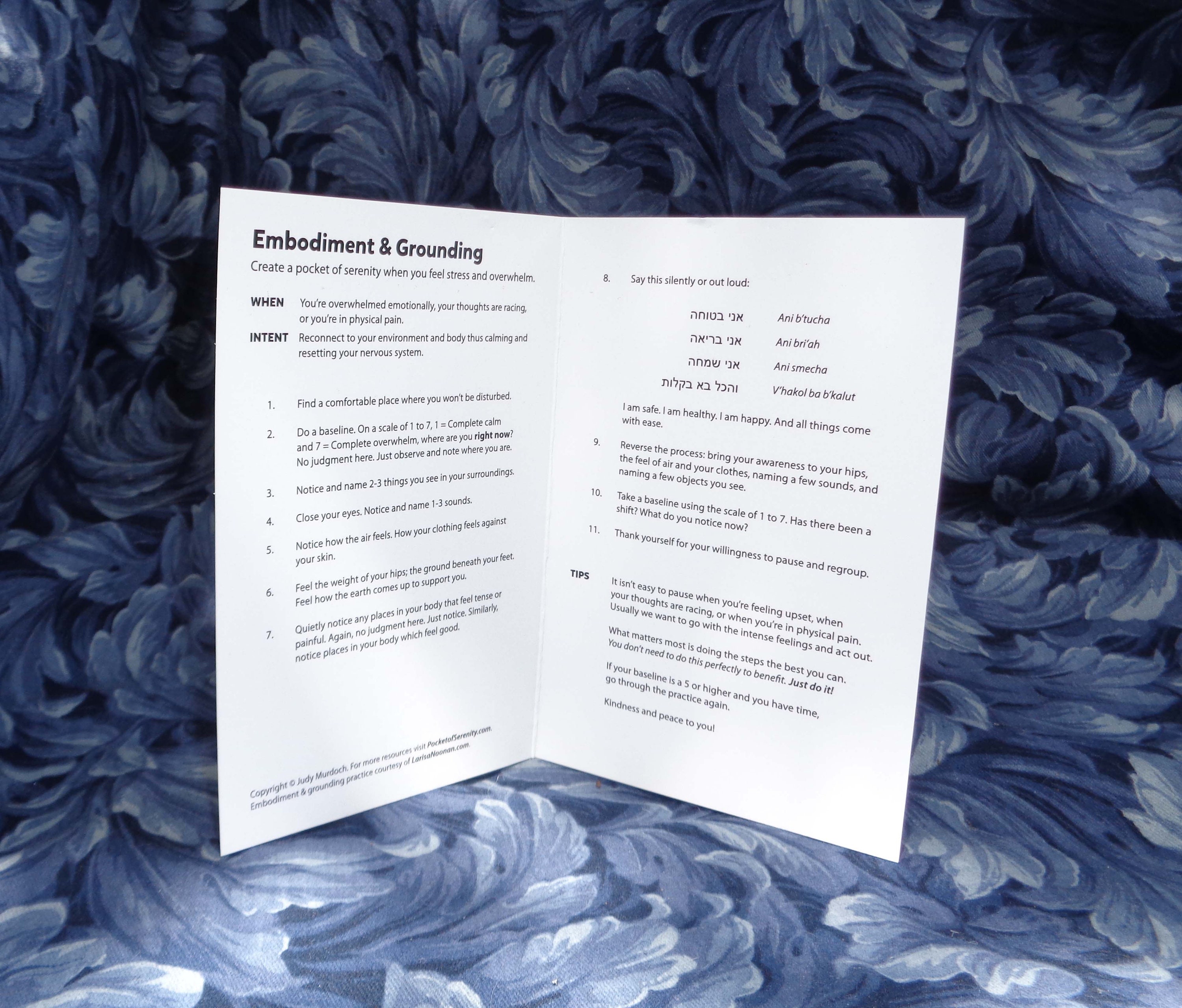 Embodiment and Grounding Ritual Card - Etsy