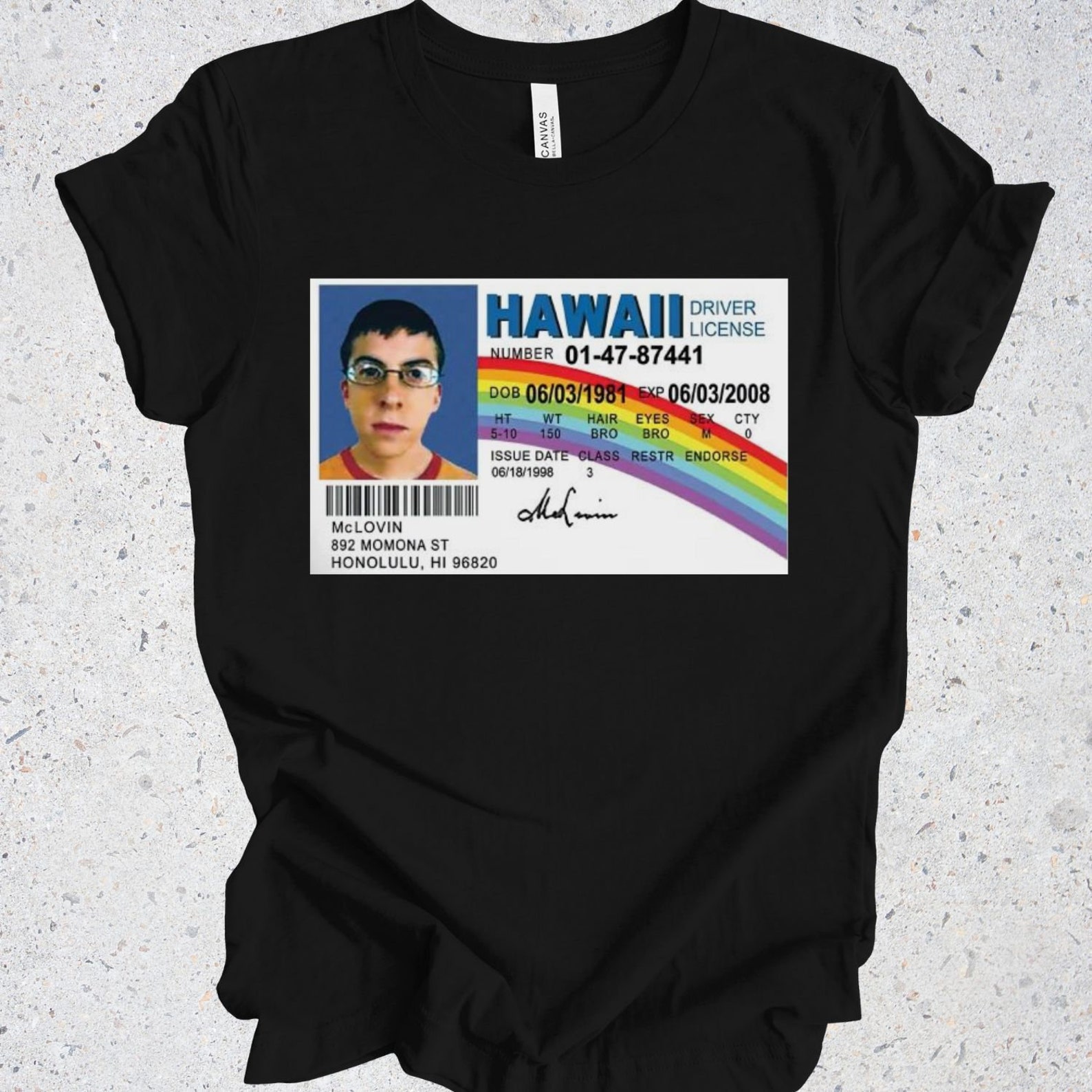 Mclovin From Superbad Id Graphic T Shirt, Funny Meme Shirts, Top ...