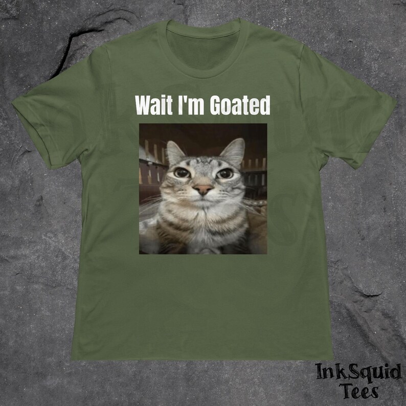 Wait I'm Goated Cat Meme Shirt, Weirdcore Shirt, Silly Cat Shirt ...