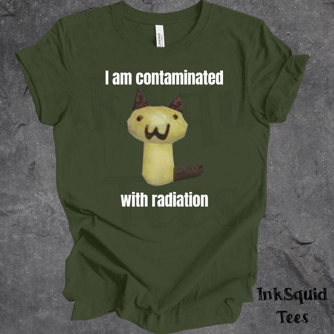 I Am Contaminated Funny Cat Meme Shirt, Ironic Low Poly Feline Tee ...