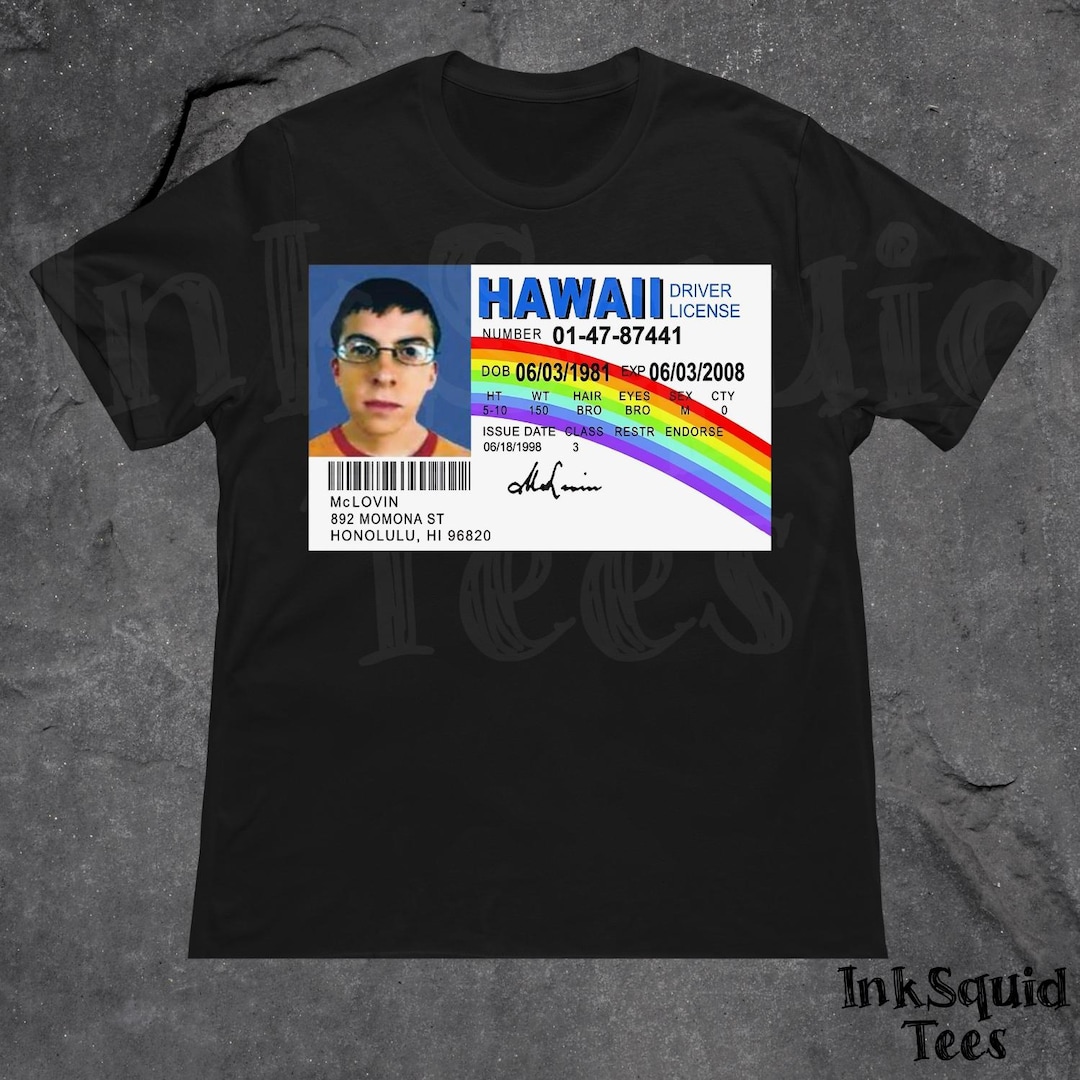 Mclovin From Superbad Id Graphic T Shirt, Funny Meme Shirts, Top ...