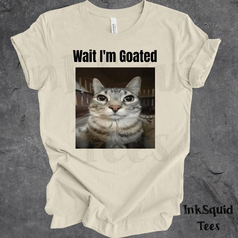Wait I'm Goated Cat Meme Shirt, Weirdcore Shirt, Silly Cat Shirt ...