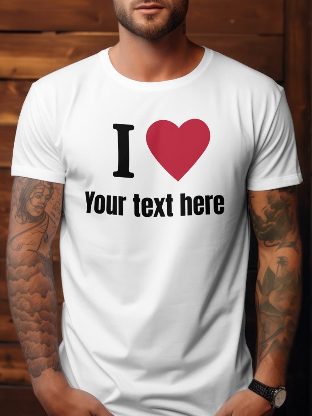 Personalized I Heart Custom Tee - Custom Text T-shirt for Customized ...