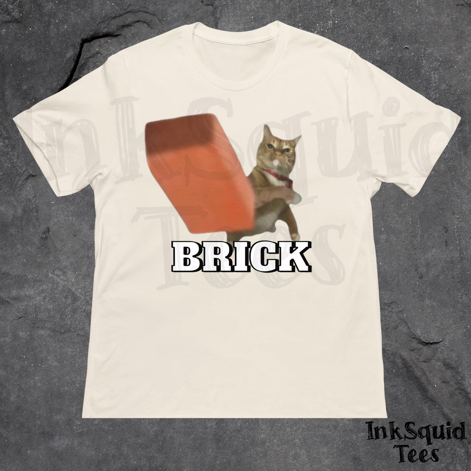 Funny Cat Throwing Brick T-shirt, Meme Shirt, Silly Cats Tee, Unhinged ...