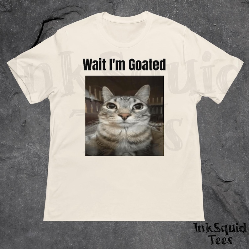 Wait I'm Goated Cat Meme Shirt, Weirdcore Shirt, Silly Cat Shirt ...