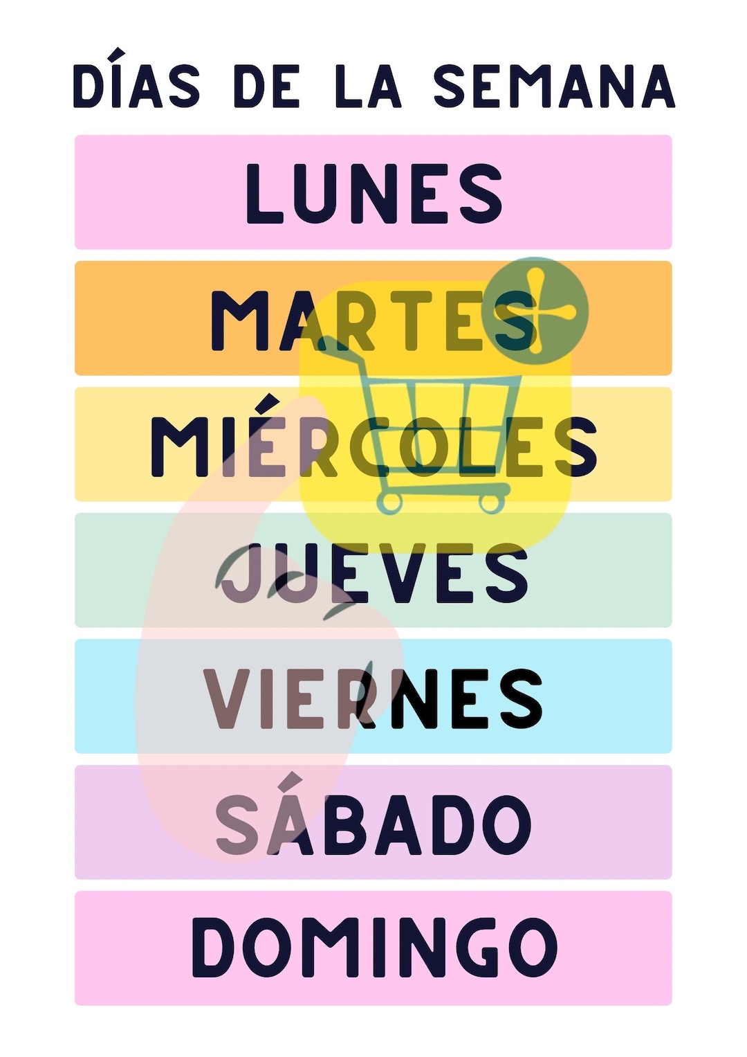 Los Días De La Semana Posters in Pastel Colors - Etsy