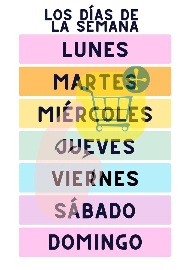 Los Días De La Semana Posters in Pastel Colors - Etsy