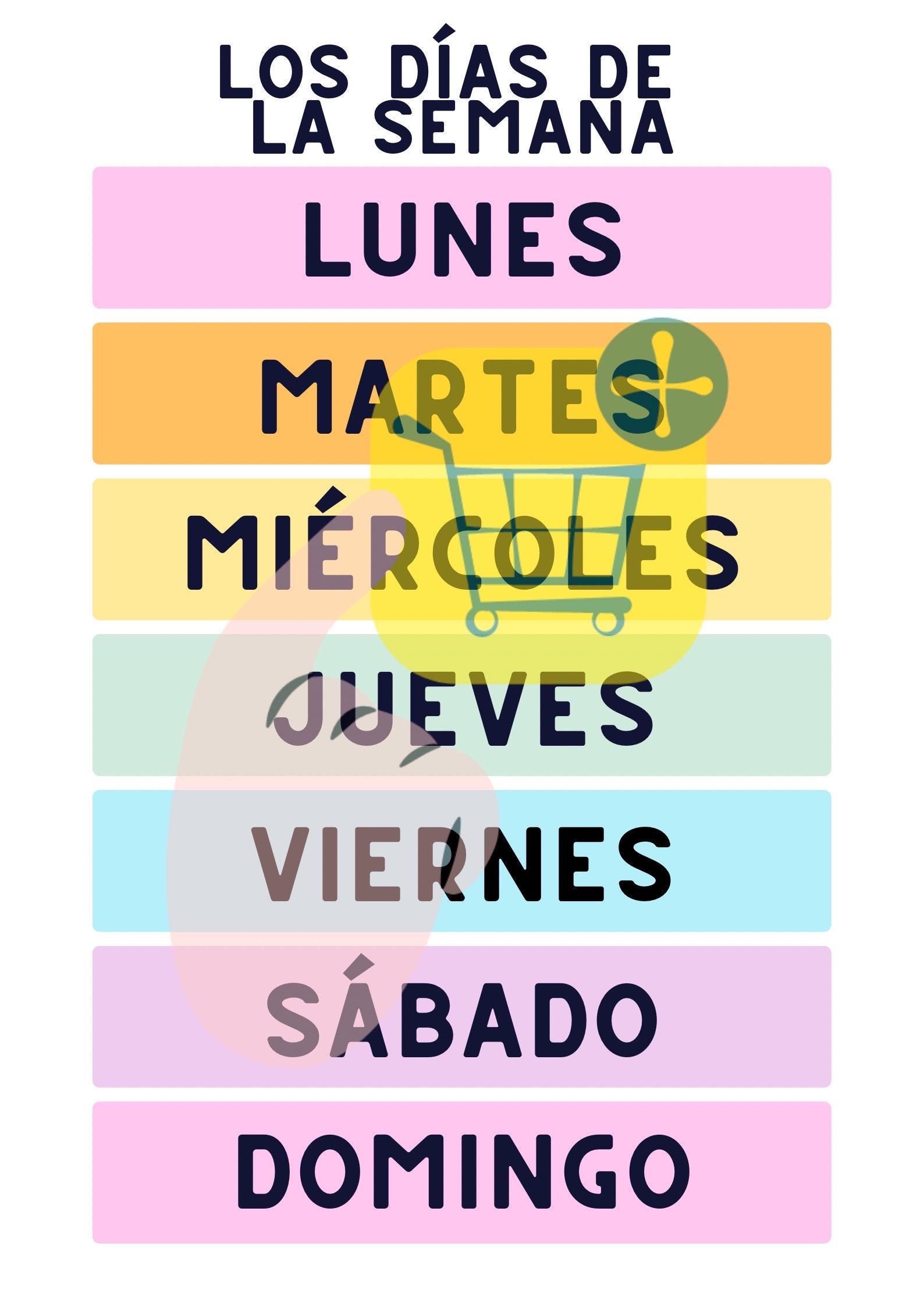 Los Días De La Semana Posters in Pastel Colors - Etsy