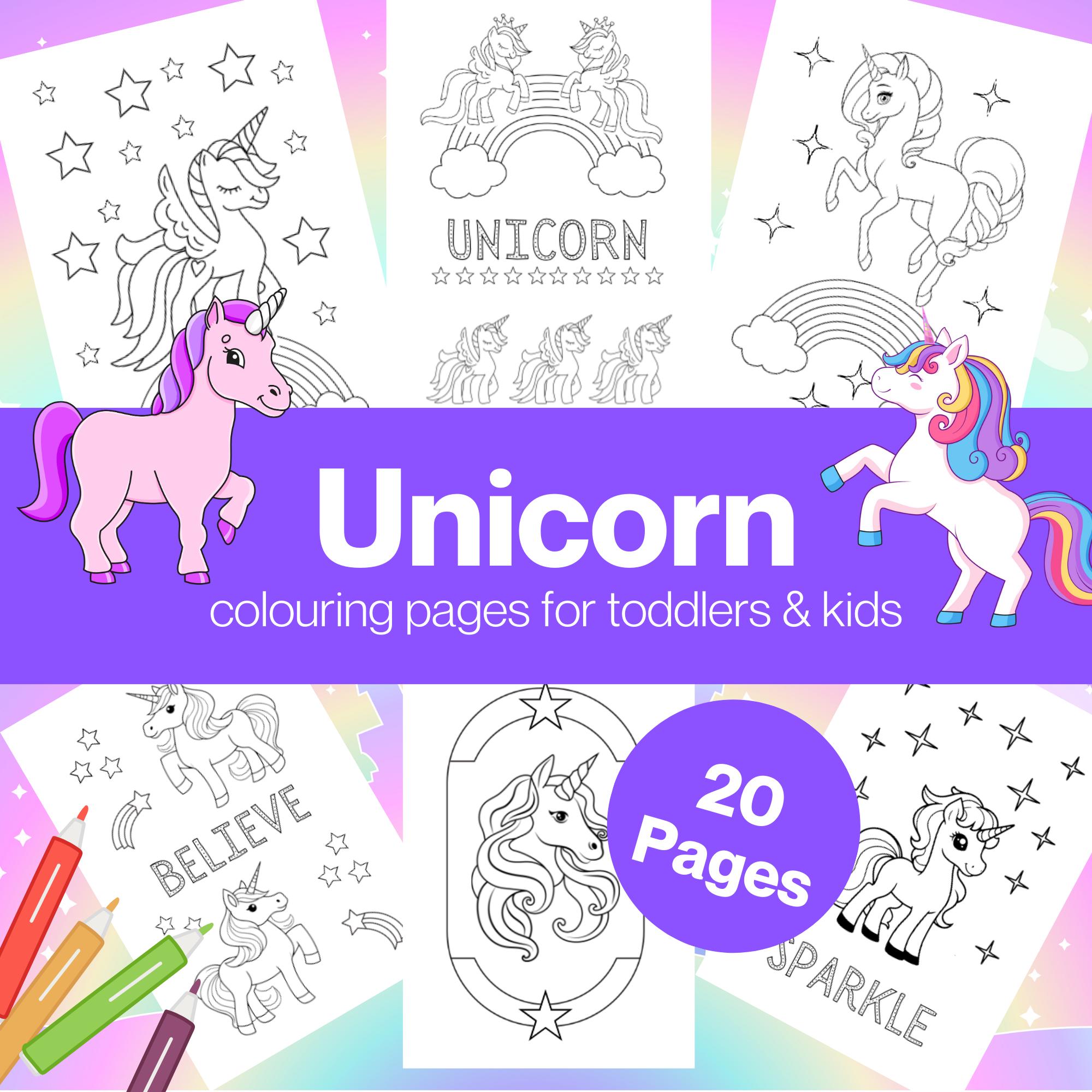 20 Unicorn Coloring Pages for Kids, Coloring Pages for Toddlers ...