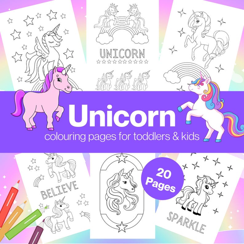20 Unicorn Coloring Pages for Kids | Preschool Printable Activity ...