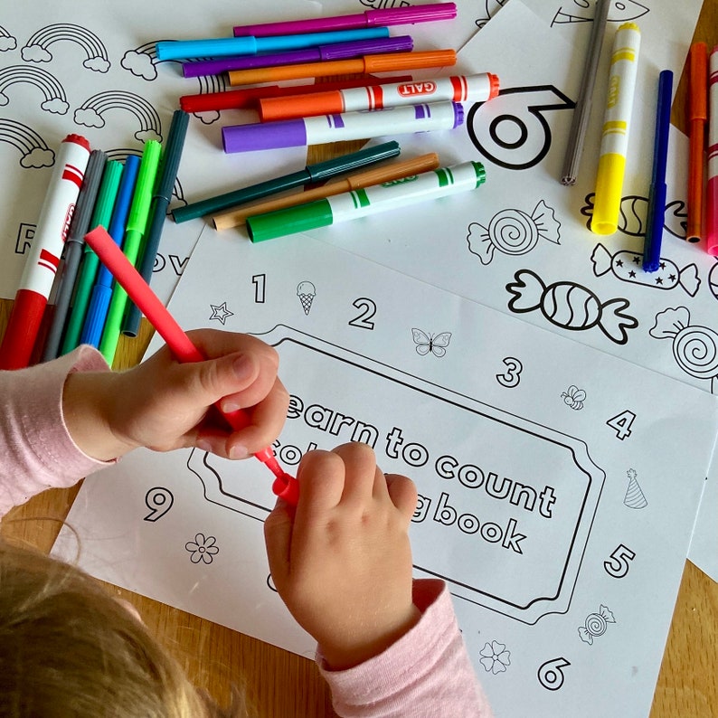 1-10 Easy Number Coloring Pages for Toddlers, Coloring Pages for Kids ...