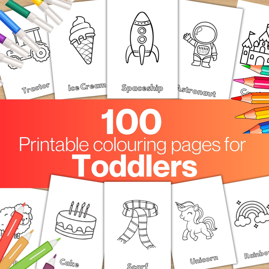 100 Easy Coloring Pages for Kids, Easy Coloring Sheets for Toddlers ...