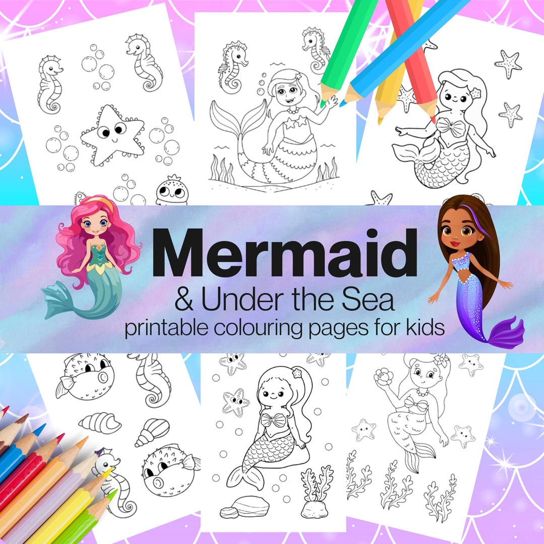15 Mermaid Coloring Pages for Kids, Coloring Pages for Toddlers ...