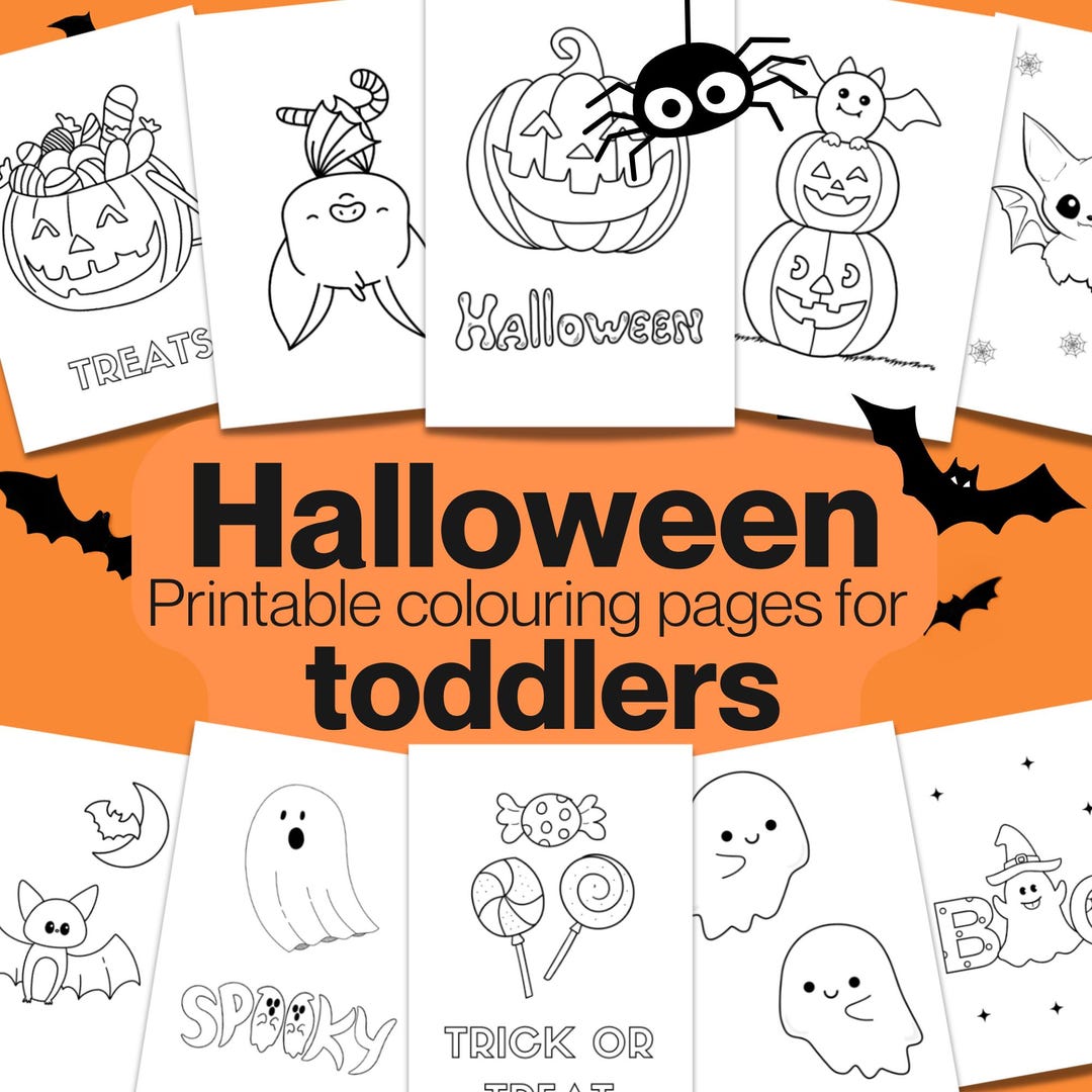 20 Easy Halloween Coloring Pages for Toddlers, Simple Colouring Sheets ...