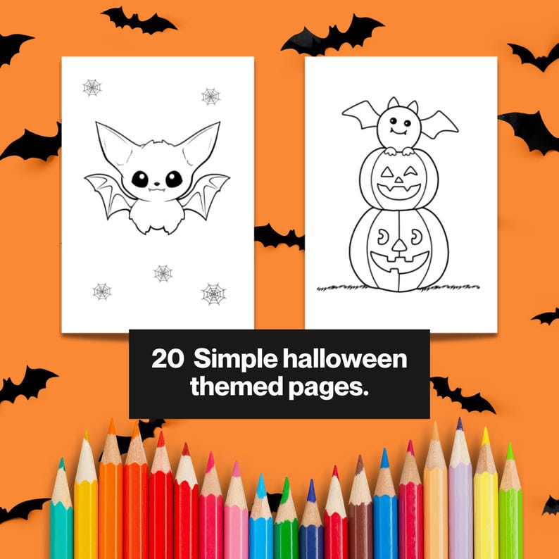 20 Easy Halloween Coloring Pages for Toddlers, Simple Colouring Sheets ...