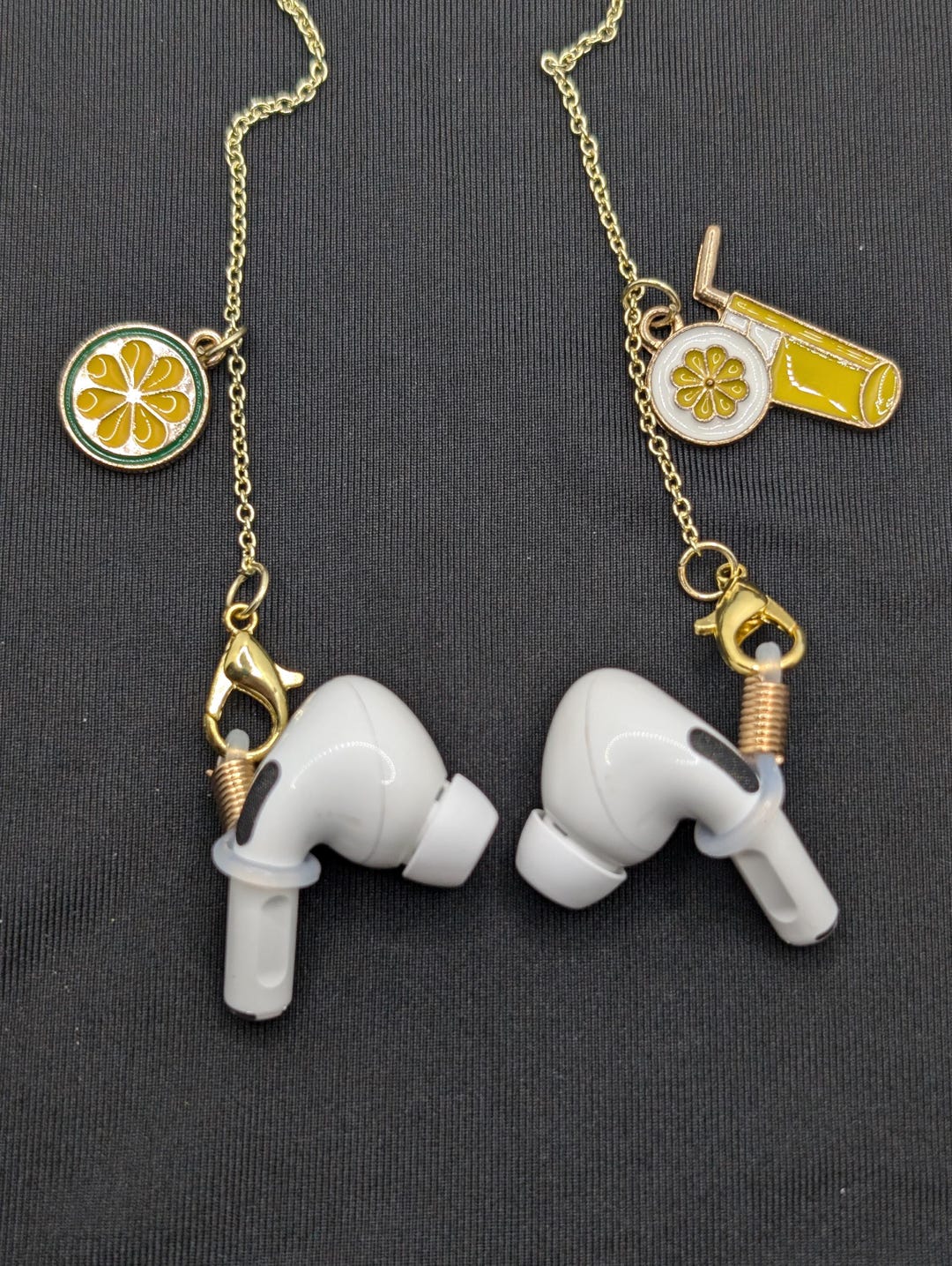 Lemon Enamel Charm Chain: AirPod & Sunglasses Holder Necklace - Etsy
