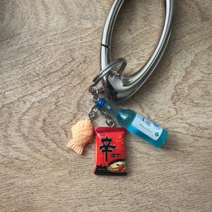 Soju, Taiyaki, & Ramen Keychain, Gifts for Her/him, Drink Keychain ...