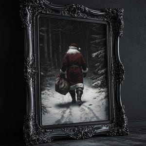 Dark Moody Santa Art Print, Dark Art Print, Moody Art Print, Xmas Print ...
