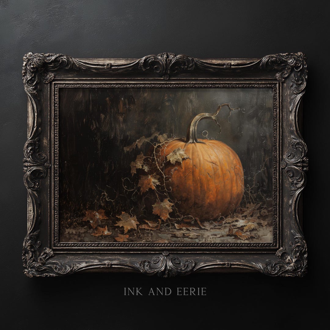 Vintage Rustic Still Life Oil Painting Print, Moody Art Print, Autumn ...