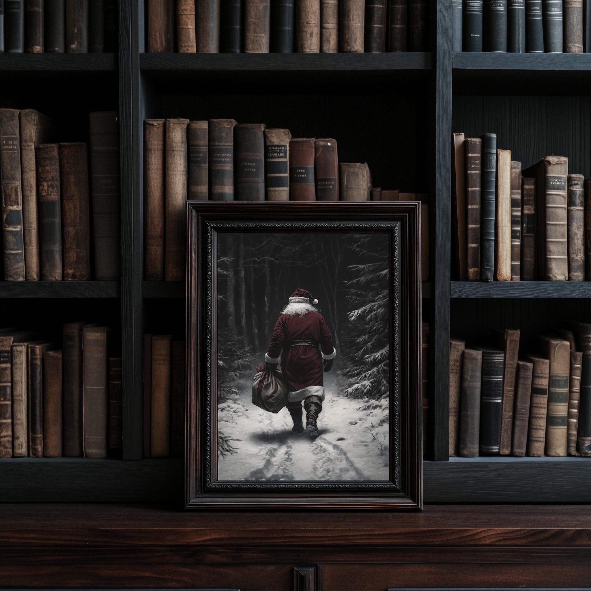 Dark Moody Santa Art Print, Dark Art Print, Moody Art Print, Xmas Print ...