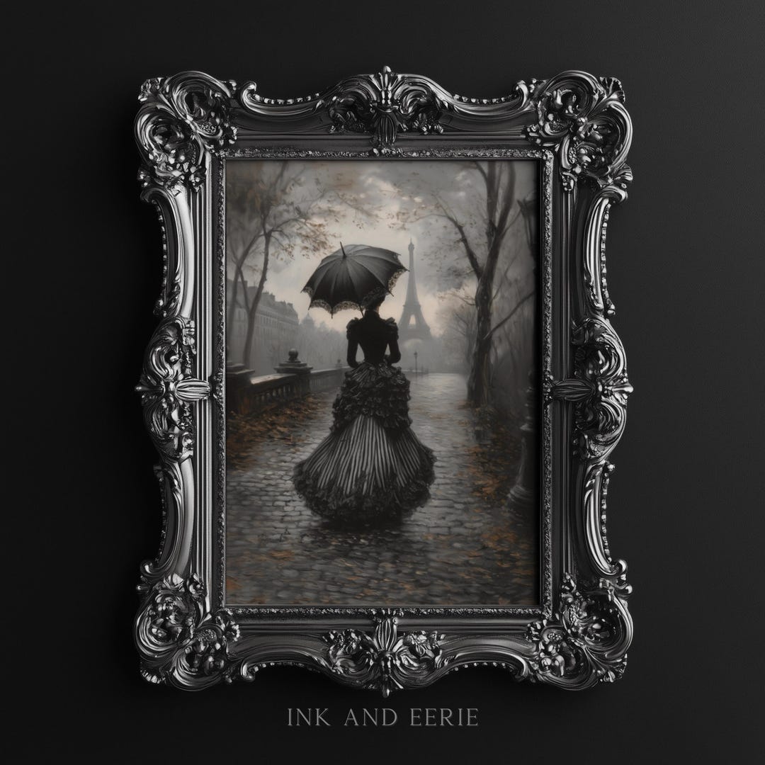 Victorian Woman in Paris Art Print, Gothic Art Print, Dark Art Print ...