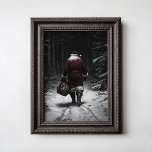 Dark Moody Santa Art Print, Dark Art Print, Moody Art Print, Xmas Print ...