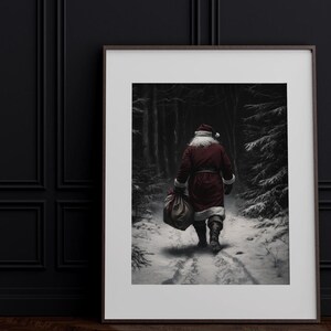 Dark Moody Santa Art Print, Dark Art Print, Moody Art Print, Xmas Print ...