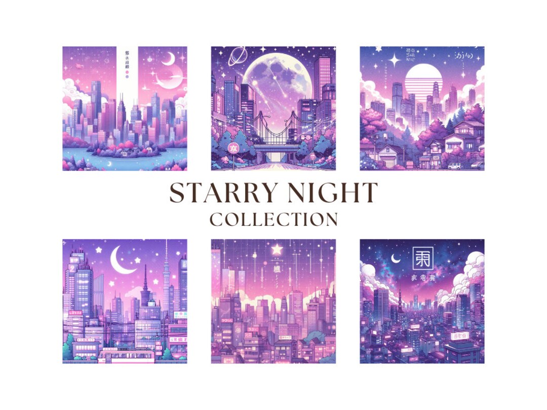 10 PNG Starry Night Tokyo Japanese T-shirt Designs, Design Bundle ...