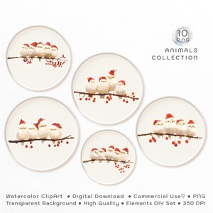 Santa Bird Clipart L Clip Art | Christmas Bird Clipart| Digital ...