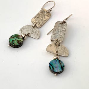 Rust-textured Sterling Silver Dangle Earrings – Mid-century Modern ...
