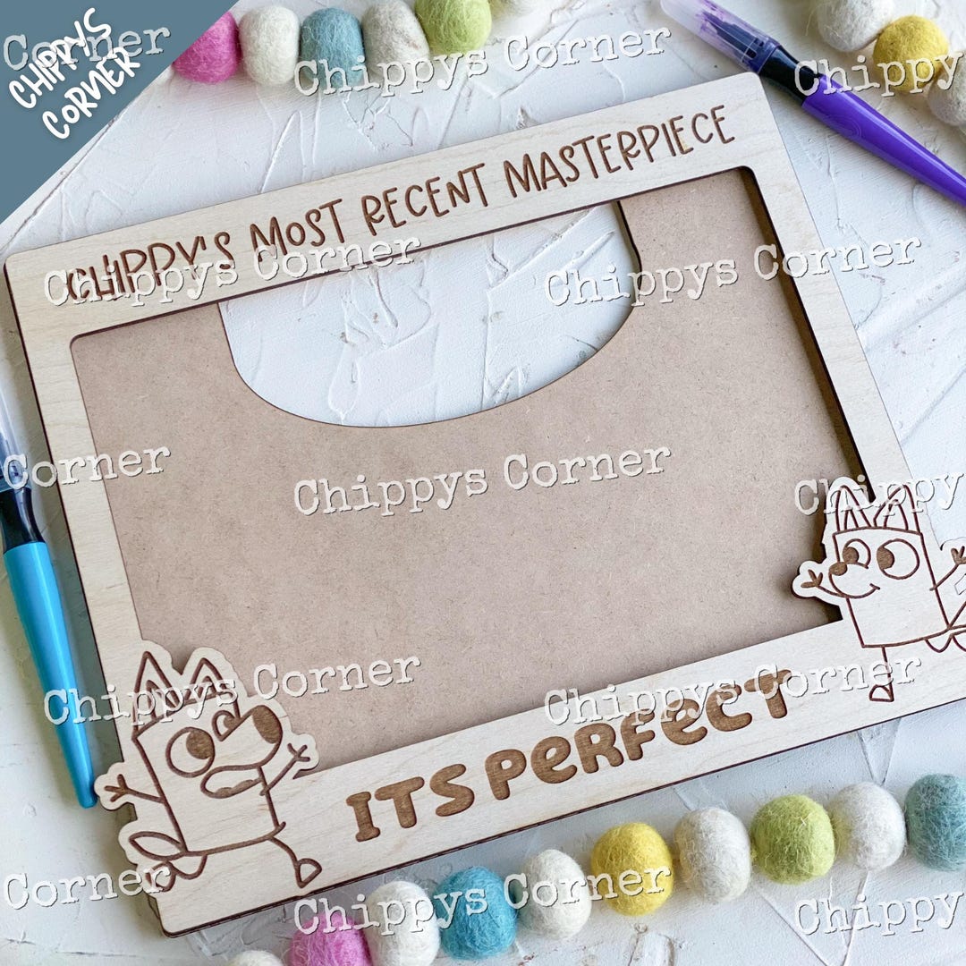 Kids DIY Activity, Bluey Frame, Interchangeable Artwork, Childrens ...