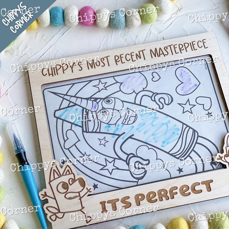 Kids DIY Activity, Bluey Frame, Interchangeable Artwork, Childrens ...