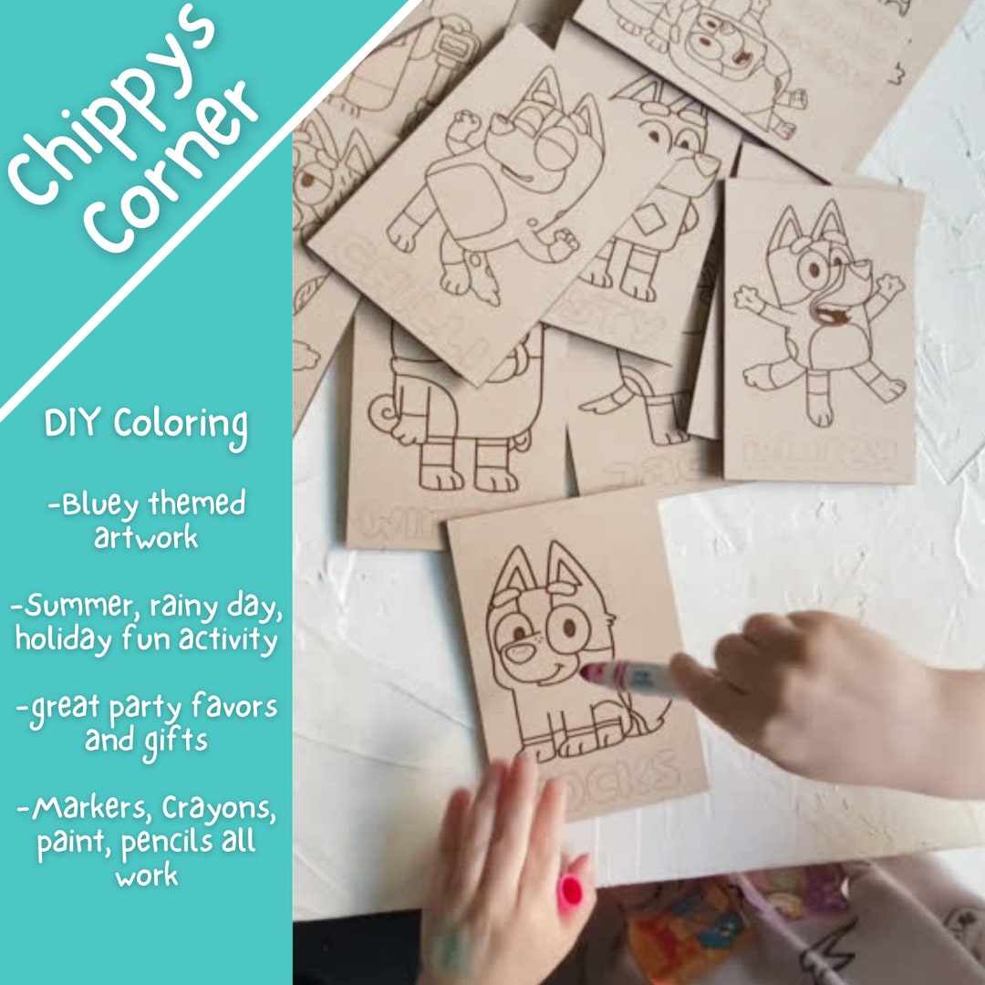 Bluey Artwork, Bluey Decor, Kids Activity, DIY Artwork, Bluey Coloring ...