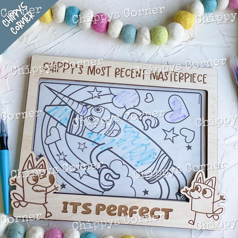 Kids DIY Activity, Bluey Frame, Interchangeable Artwork, Childrens ...