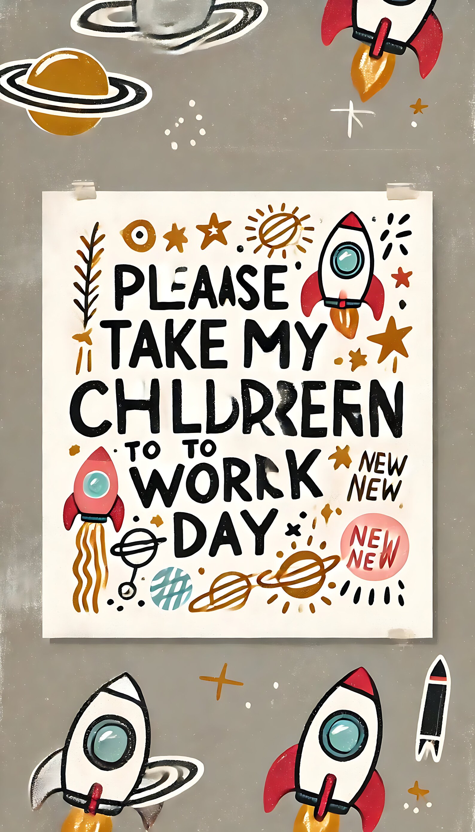 Children Work Poster, Digital Art Decor, Handmade Style Art, Office ...