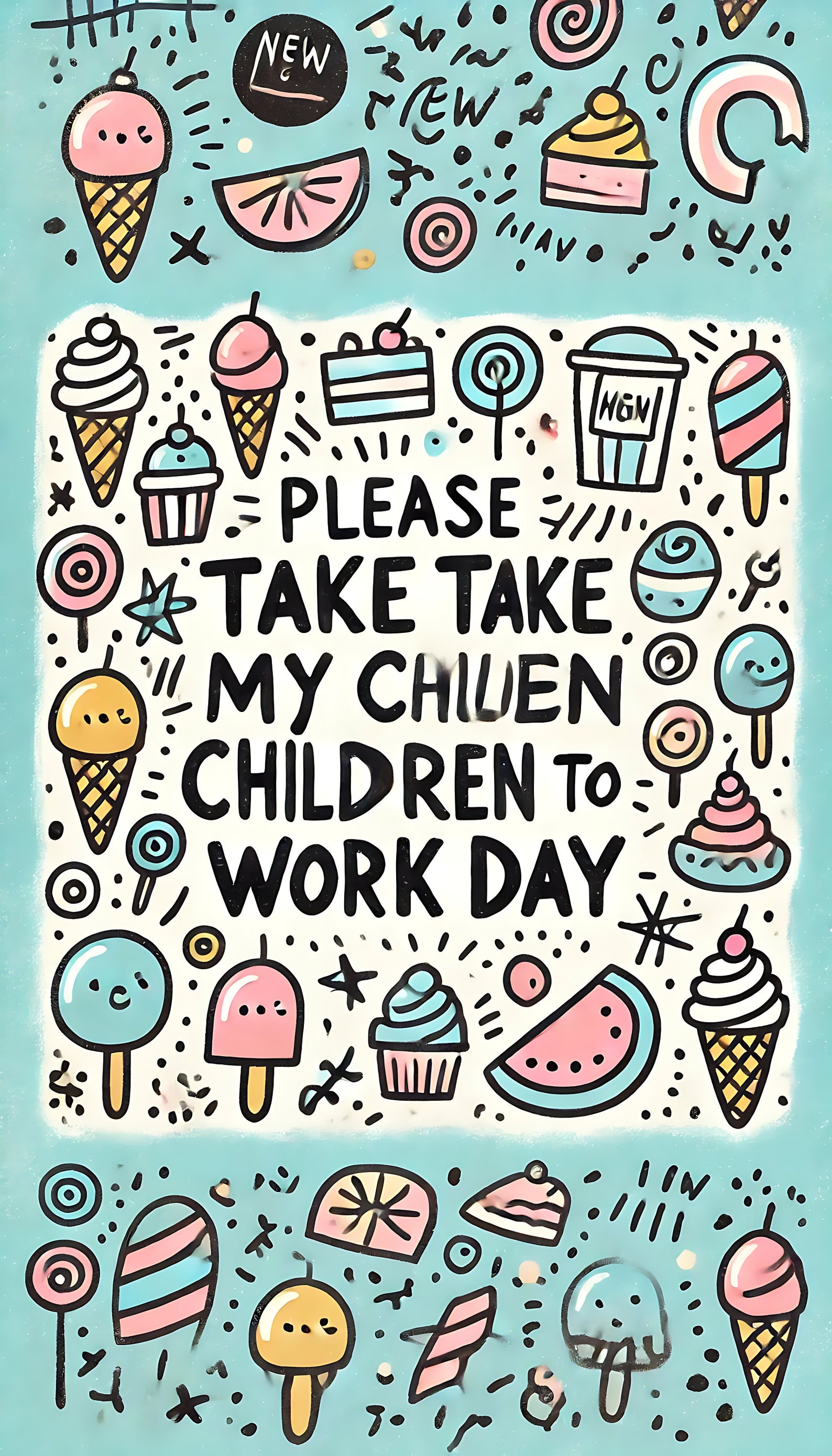 Children Work Poster, Digital Art Decor, Handmade Style Art, Office ...