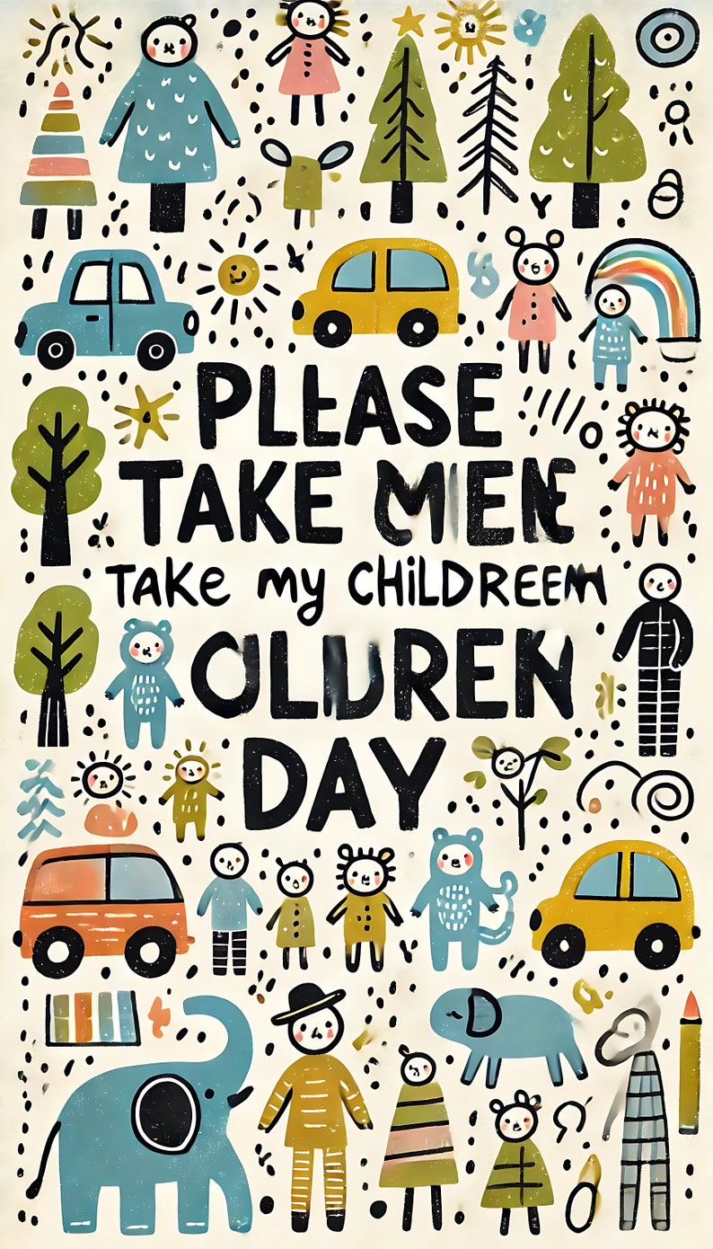 Children Work Poster, Digital Art Decor, Handmade Style Art, Office ...