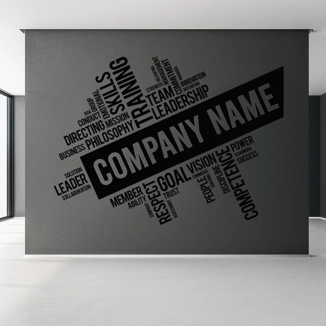 Personalized Business Name Wall Decal Company Office Z3022 - Etsy