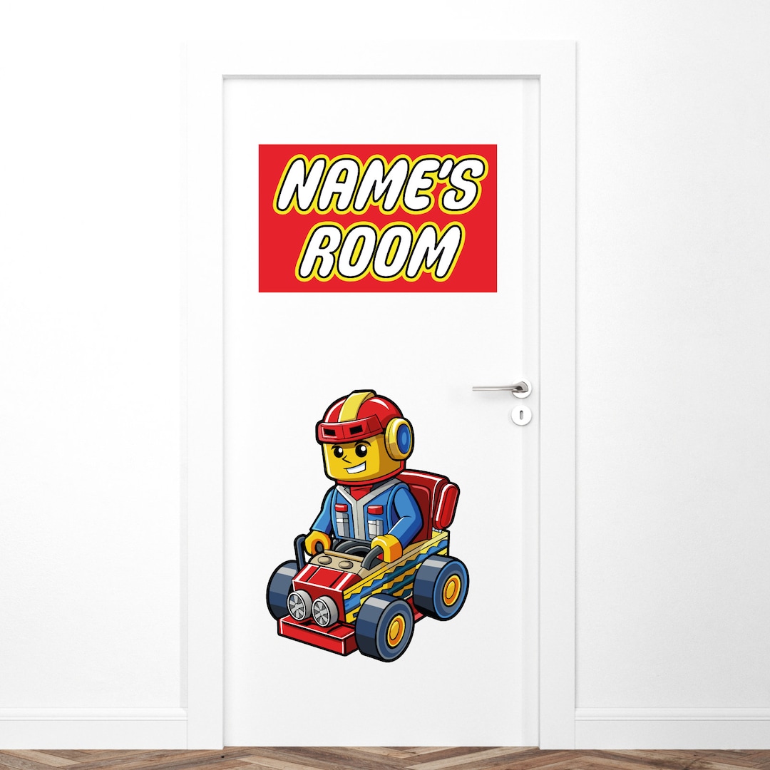 Personalized Building Blocks Wall Decal Bricks Man Cave Custom Name ...